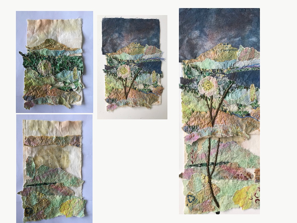 Landscape of paper and stitch - Art Felt